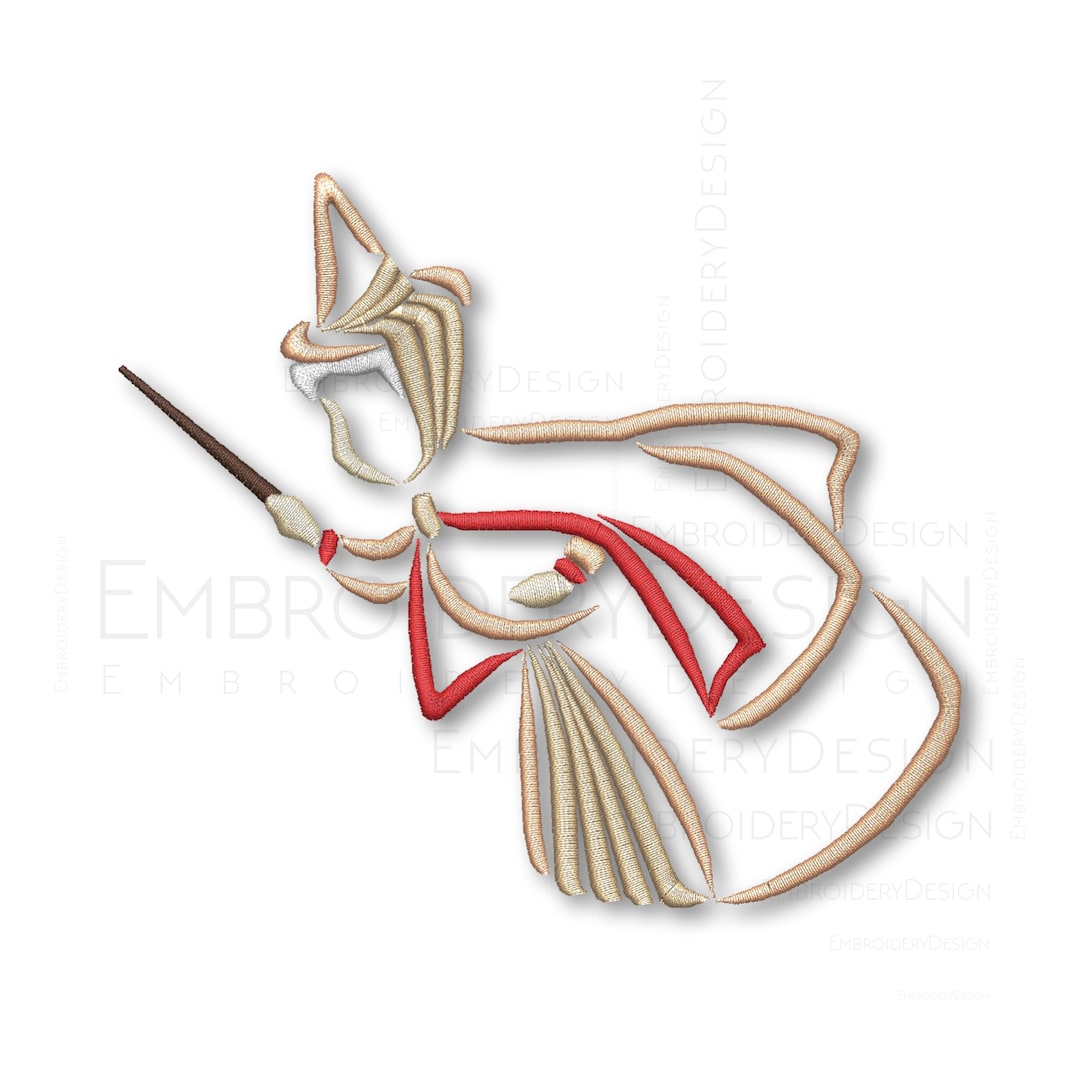 Cinderella Fairy God Mothers Embroidery Machine Designs Sketch Pattern ...