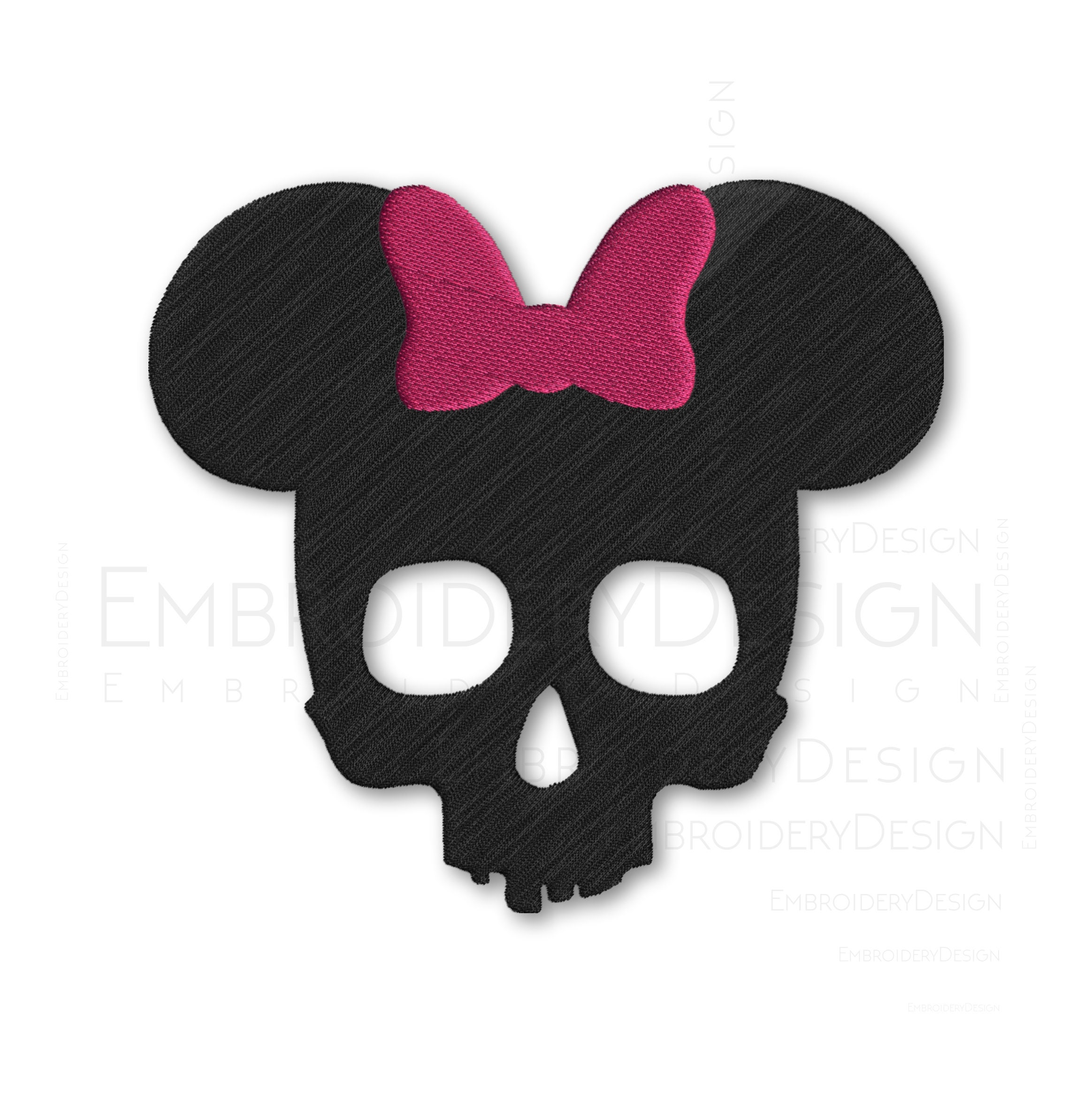 Skull Minnie Mouse Halloween Embroidery Machine Designs Love Heart ...