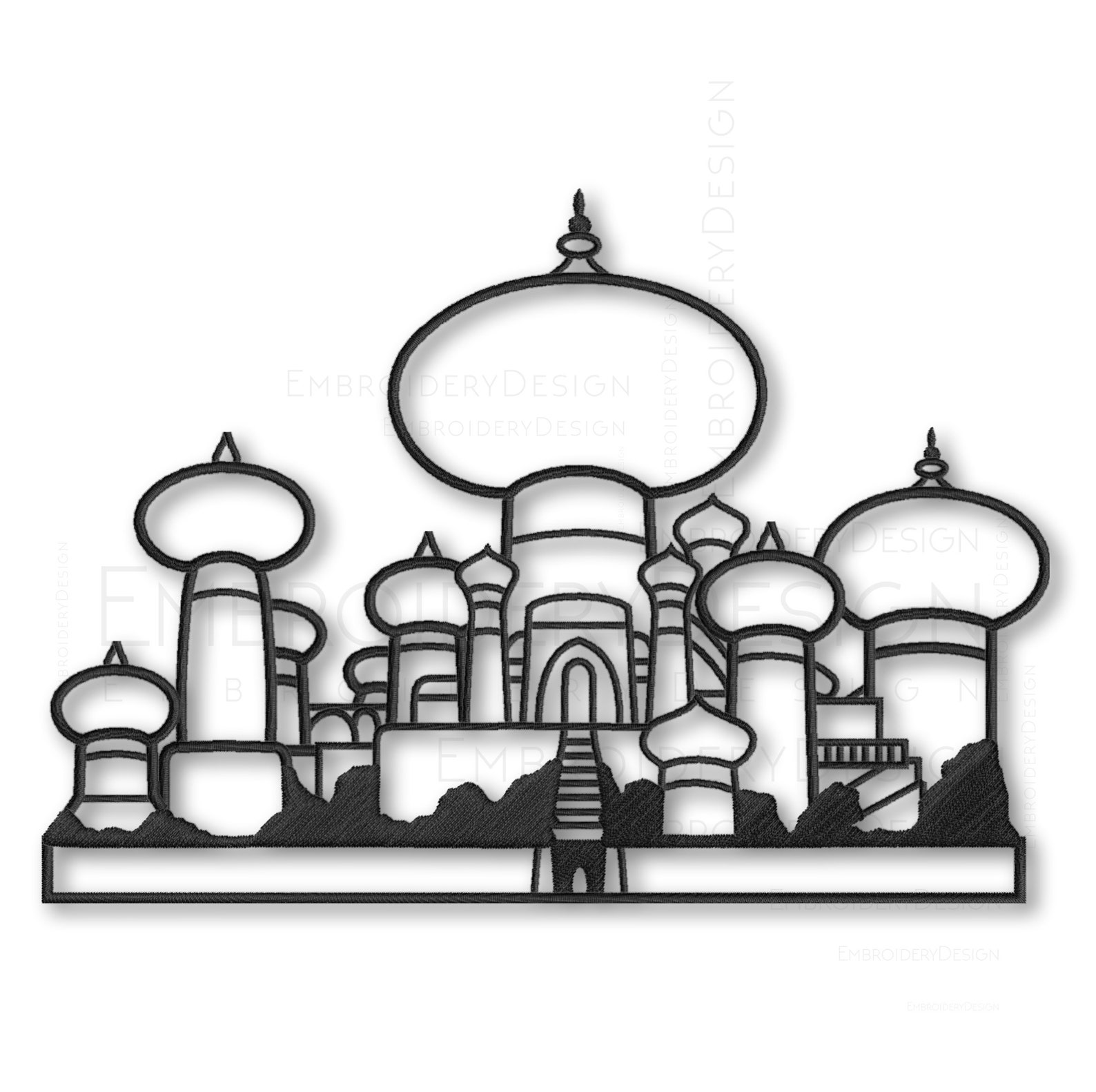 Jasmine Castle Agrabah Palace Aladdin Embroidery Machine | Etsy