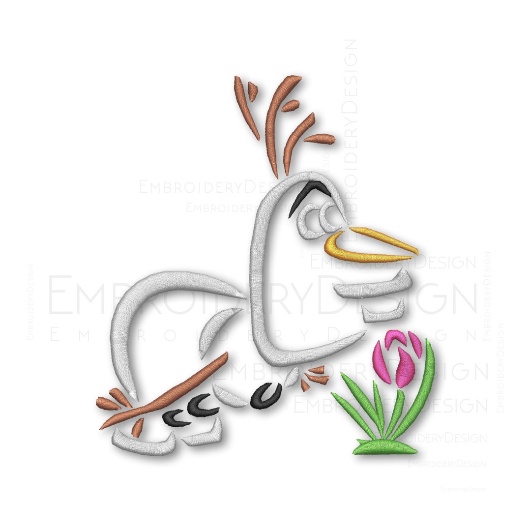 Olaf the Frozen Flower Embroidery Machine Design File Pattern Digital ...