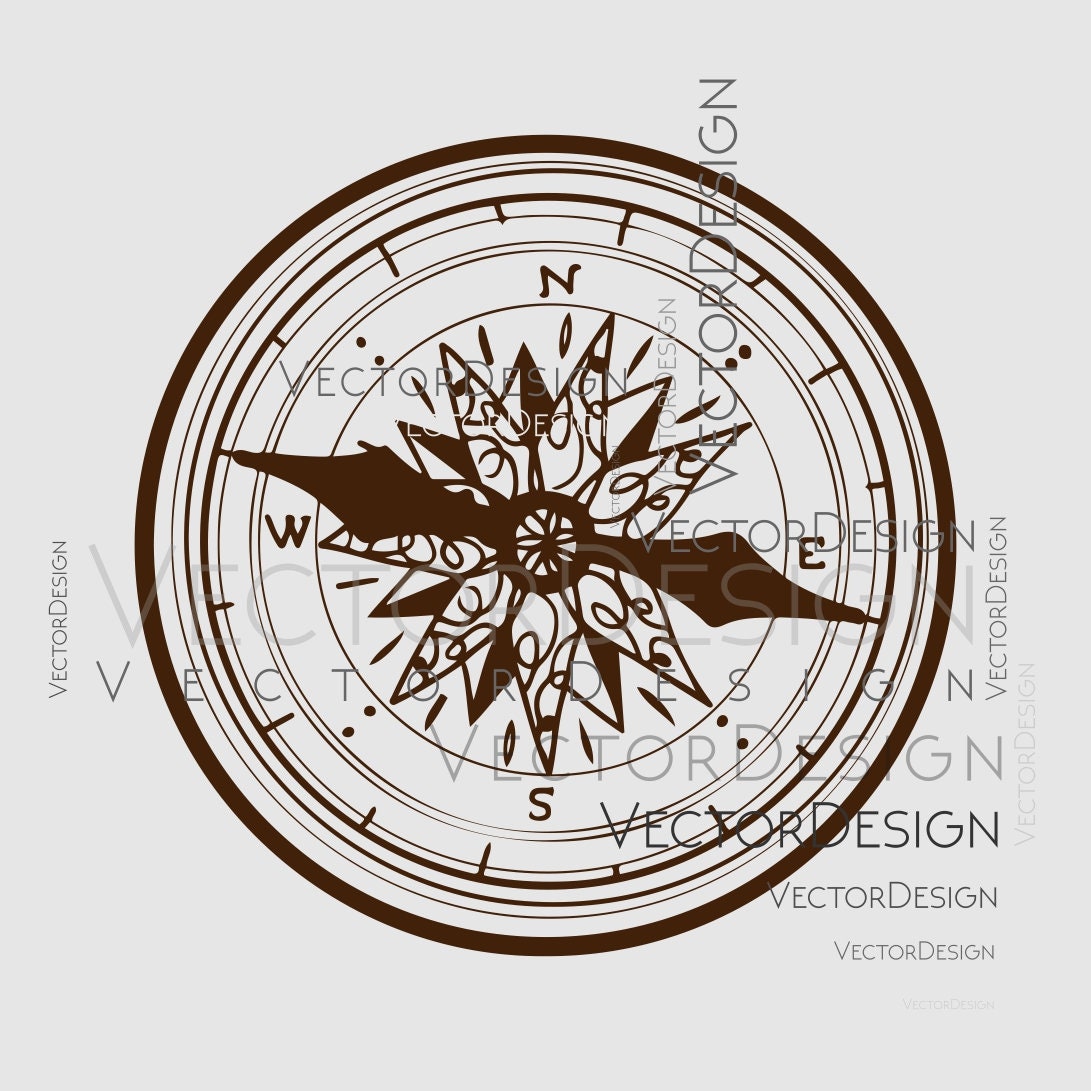 Map Compass v3 Graphics SVG Dxf EPS Png Cdr Ai Pdf Vector Art | Etsy