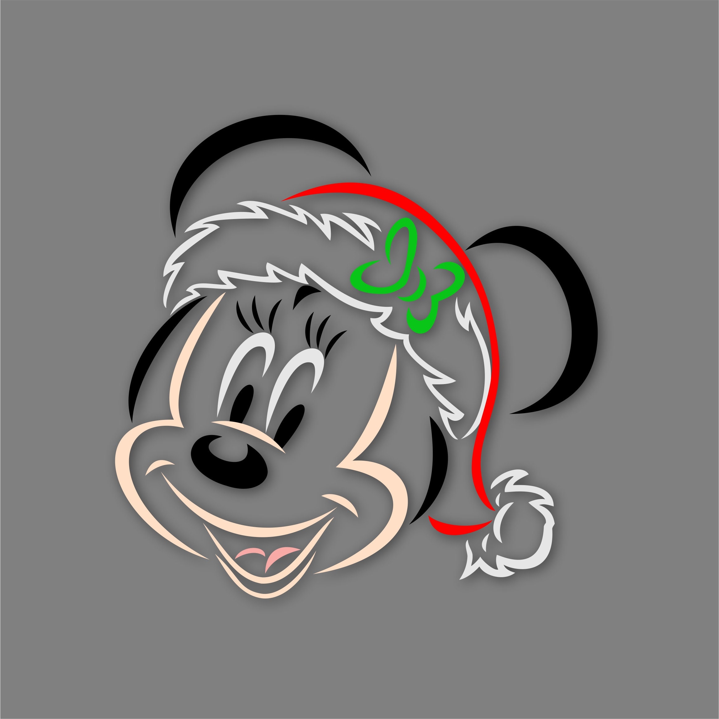 Christmas Minnie Mouse Graphics SVG Dxf EPS Png Cdr Ai Pdf - Etsy