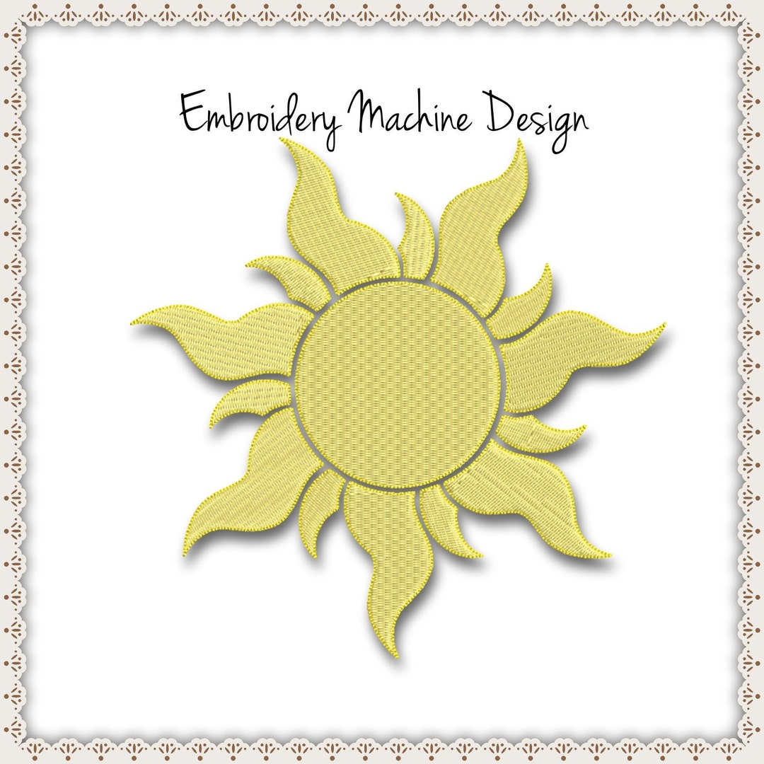 Rapunzel Sun Embroidery Machine Design Designs Instant Digital Download ...