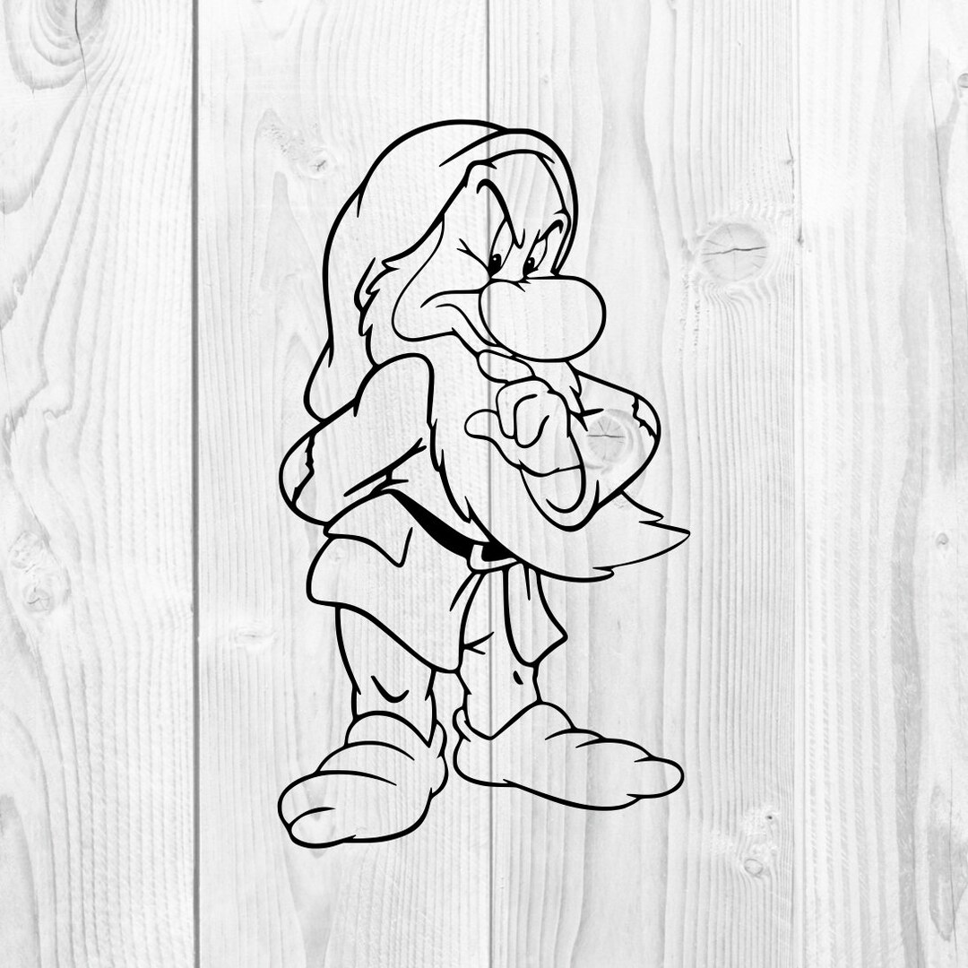 Grumpy Dwarf SVG: Snow White Graphics, Vector Cut File (digital ...