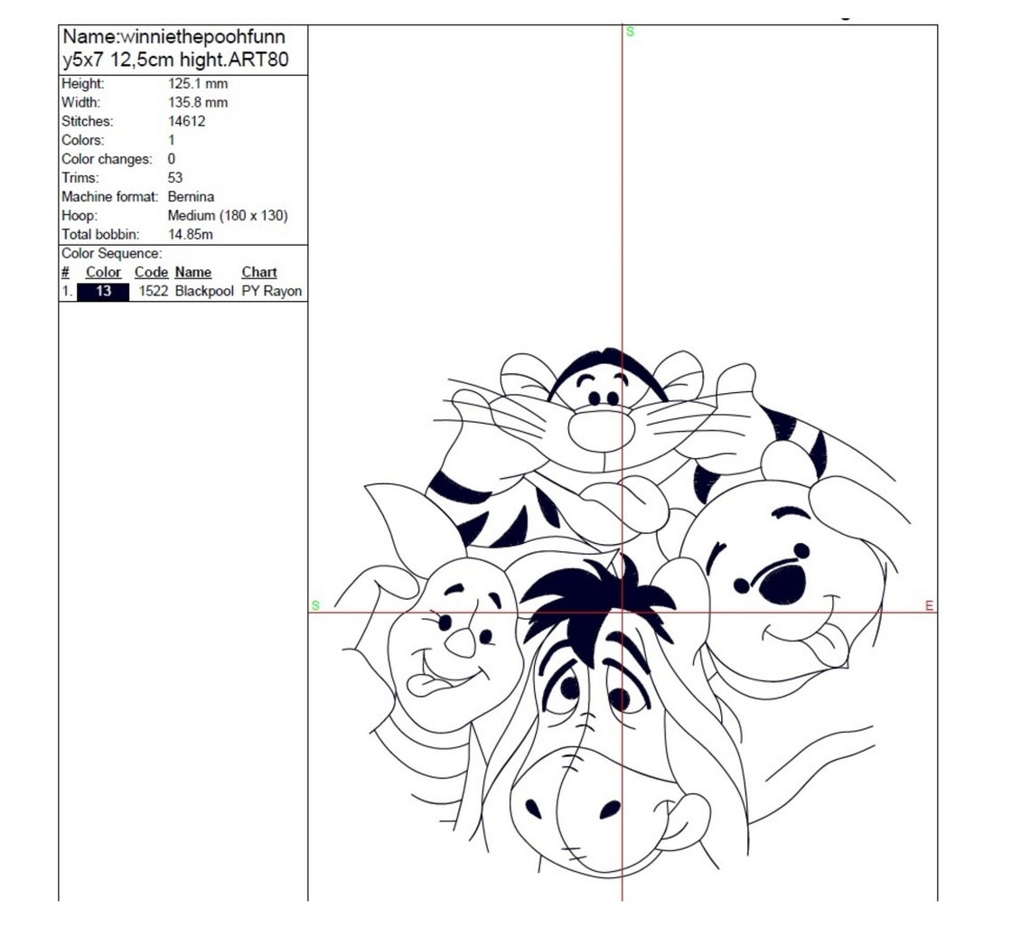 Embroidery Machine Design Winnie the Pooh Funny File Pattern - Etsy