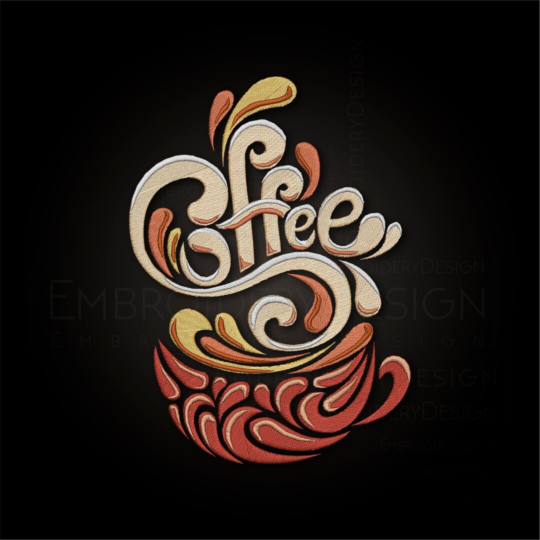 Coffee Mug Embroidery Machine Designs Instant Digital Download Pes File ...