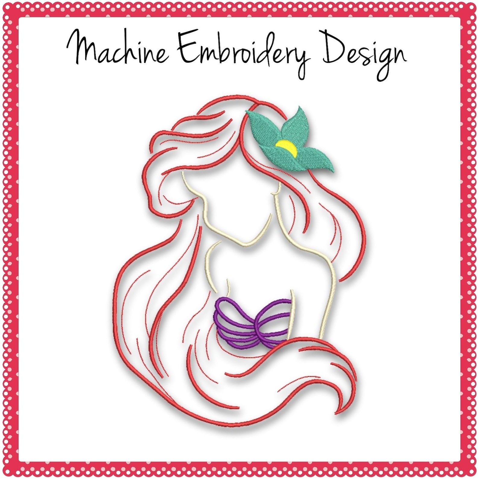 Embroidery Machine Design Ariel Sketch Pes Pattern - Etsy
