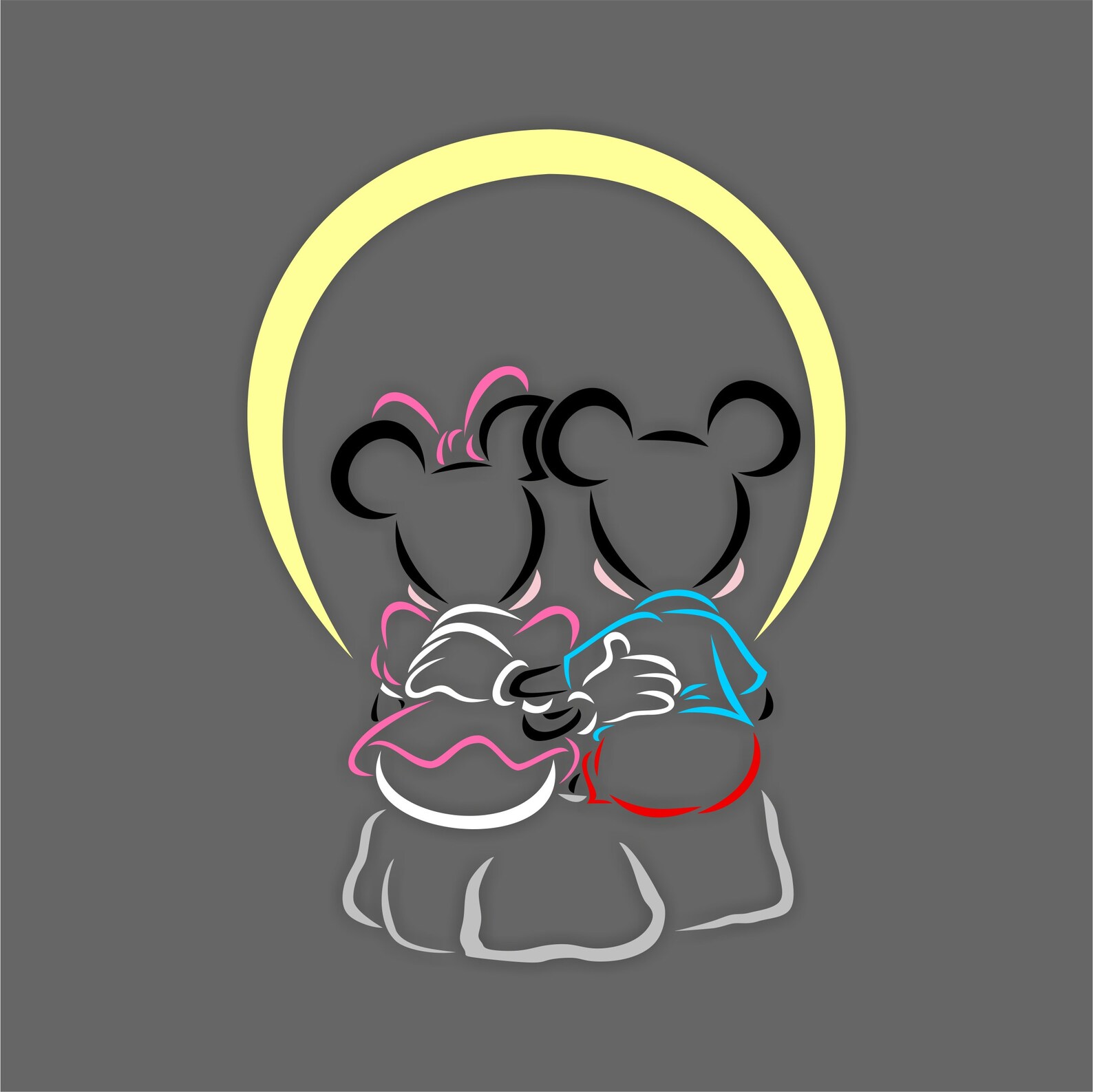 Mickey and Minnie Mouse Sunset Graphics SVG Dxf EPS Png Cdr Ai - Etsy