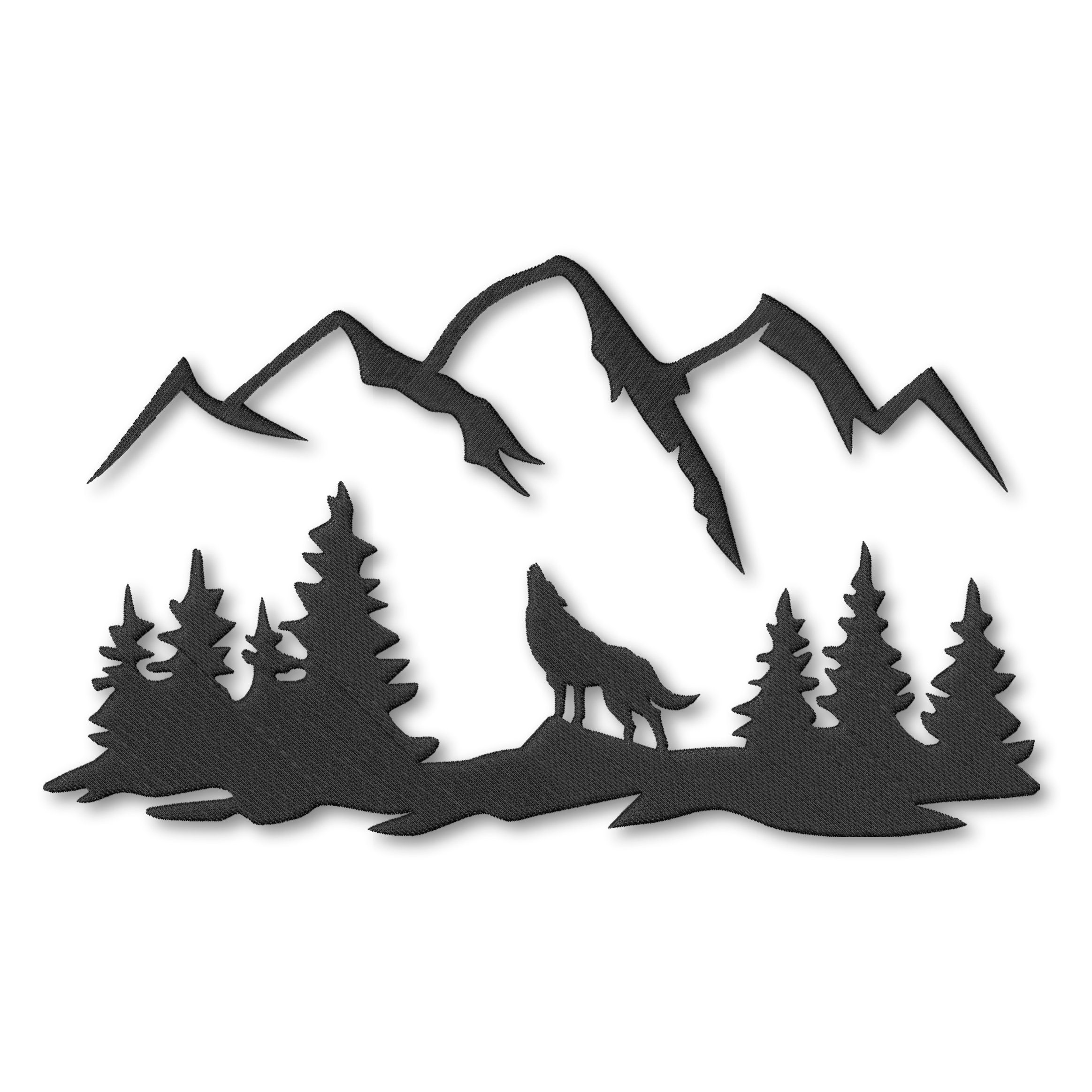 Forest Mountains Wolf Embroidery Machine Designs Instant - Etsy