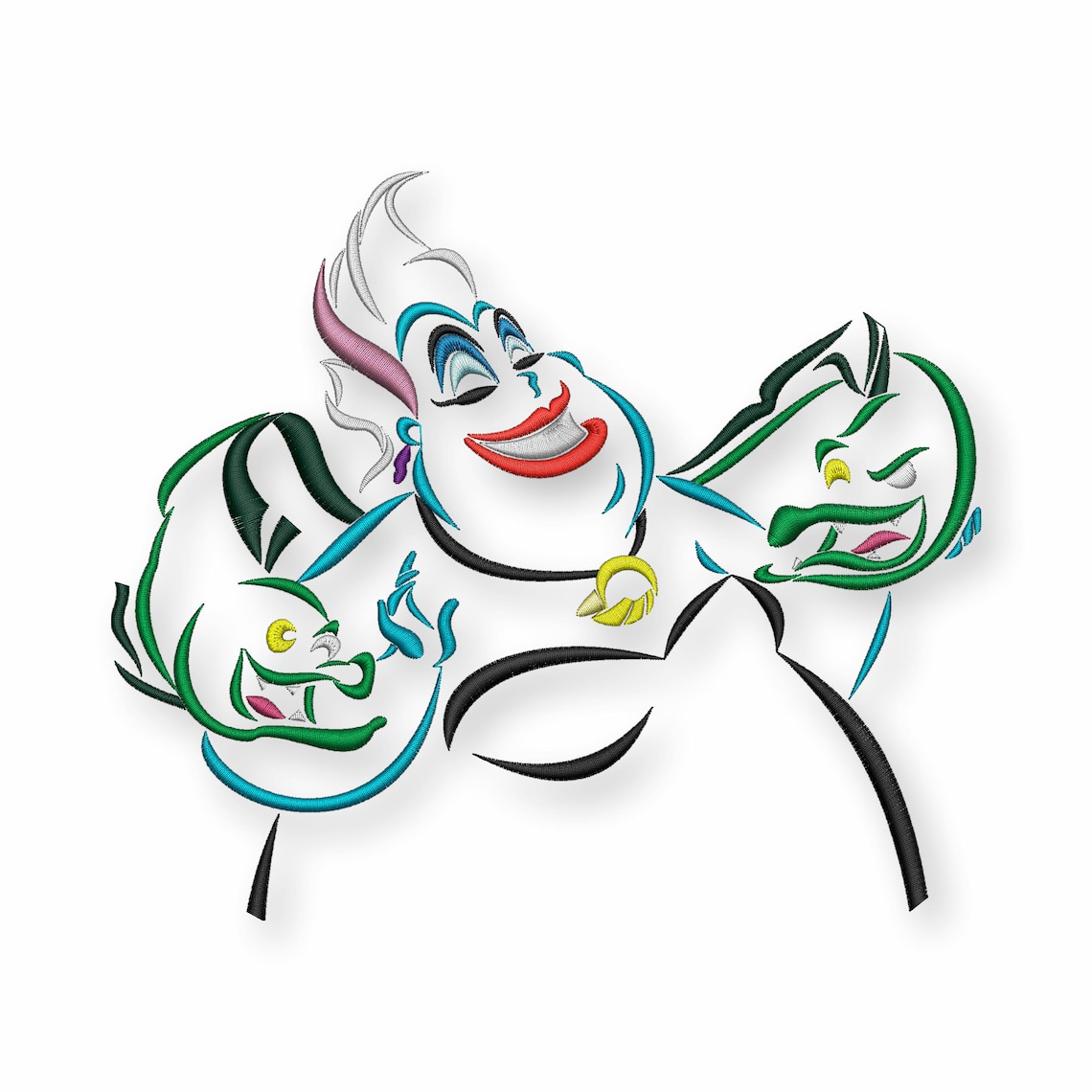 The Little Mermaid Ursula Embroidery Machine Design Instant Digital ...