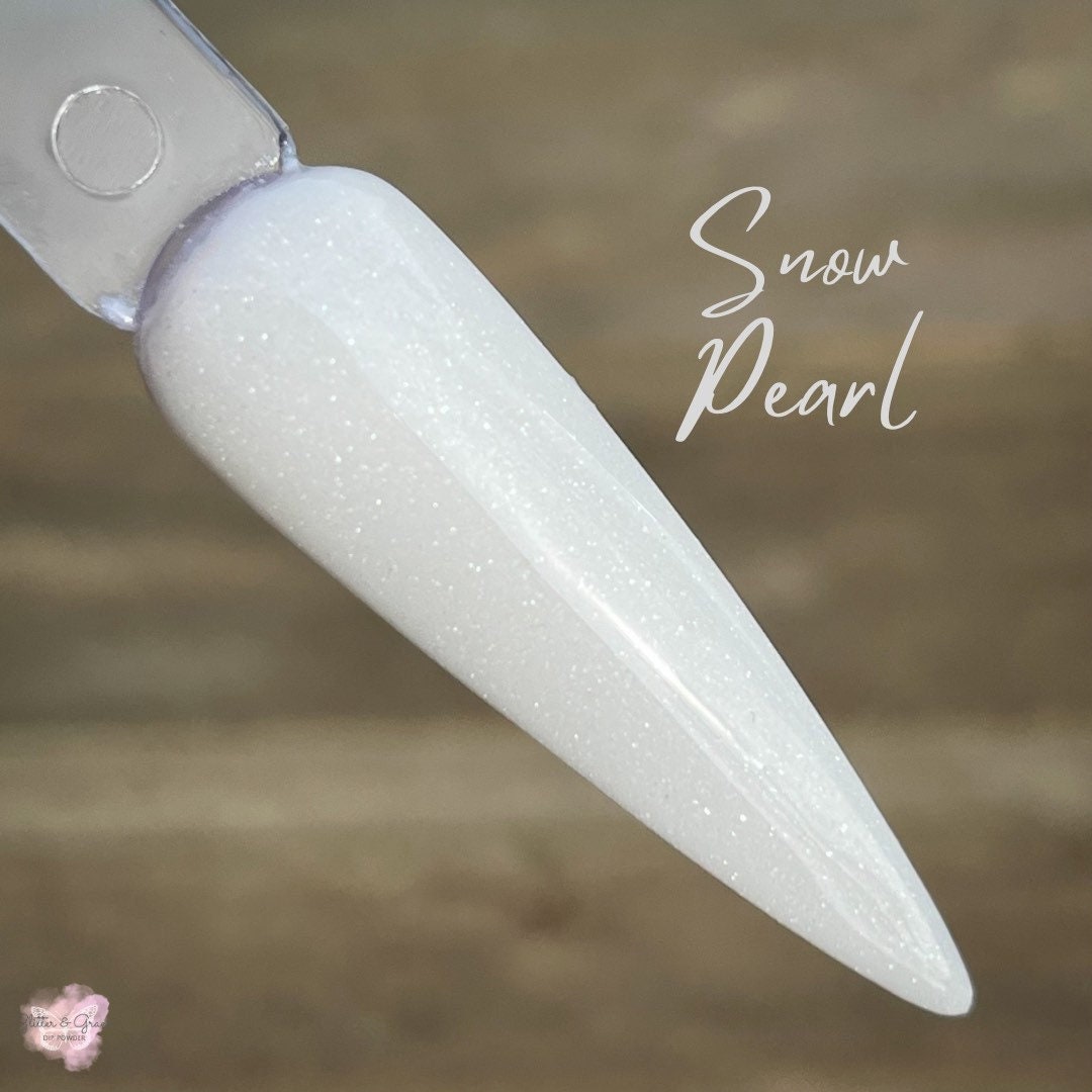 Snow Pearl Shimmer Dip Powder Iced Pearl Collection silver/white ...