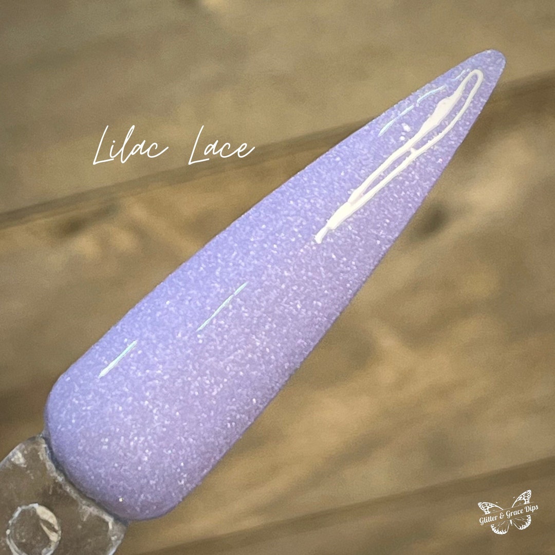 Lilac Lace Dip Powder, Light Purple Shimmer Dip Powder, Purple Dip ...