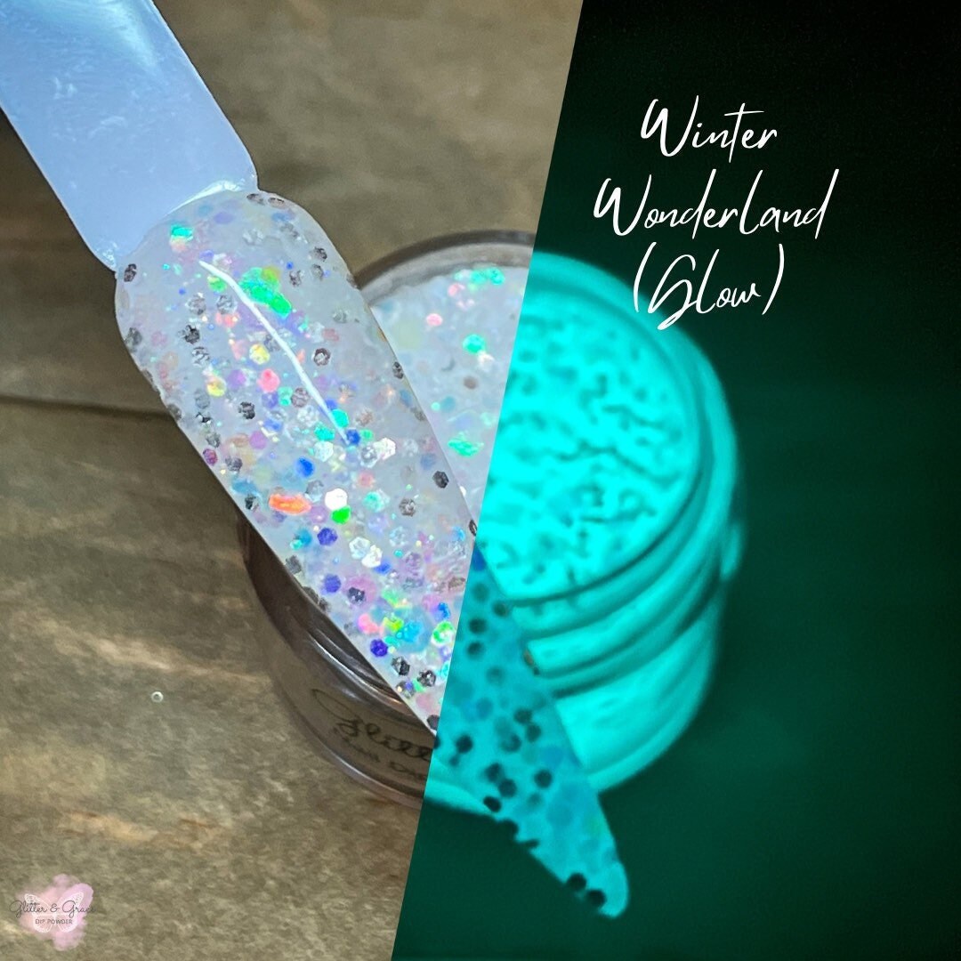 Winter Wonderland Glow Dip Powder, Christmas Dip Powder, Christmas ...