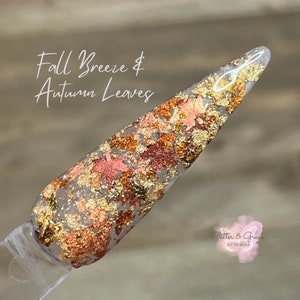 Fall Breeze & Autumn Leaves Foil Dip Powder, Fall Dip Powder, Dip ...