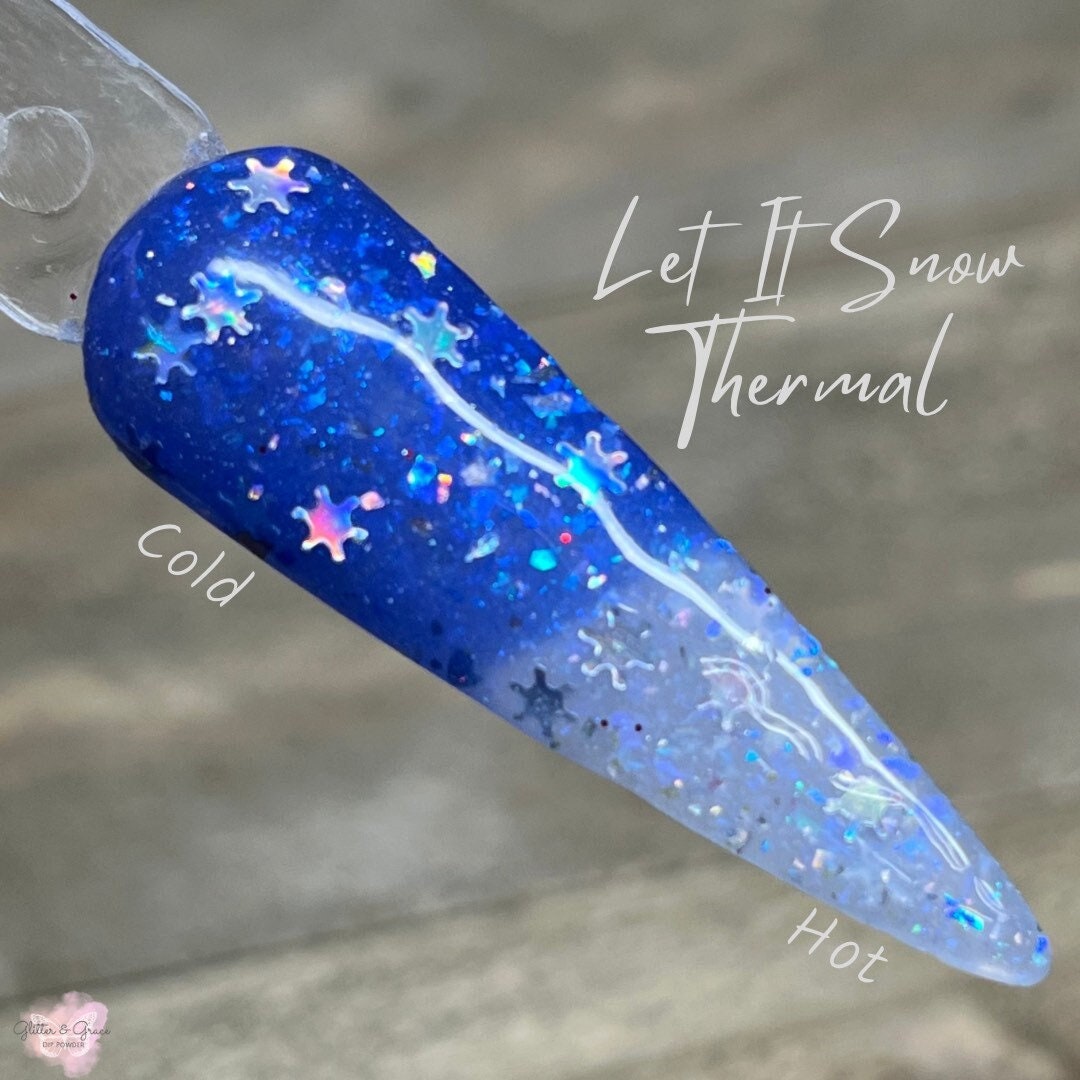 Let It Snow Thermal Dip Powder, Blue Dip, Blue, Nail Dip, Dip Powder ...