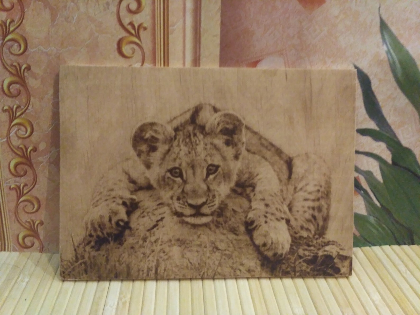 Beautiful painting lion pyrography pyrography wood custom wood | Etsy