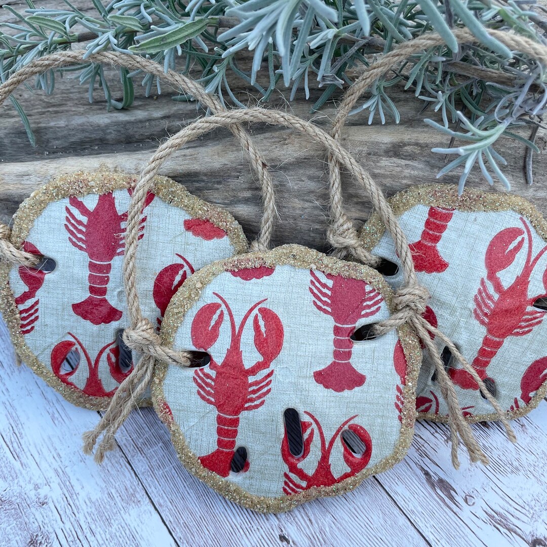 Set of 3 Lobster Sand Dollar Christmas Tree Beachy Ornaments - Etsy