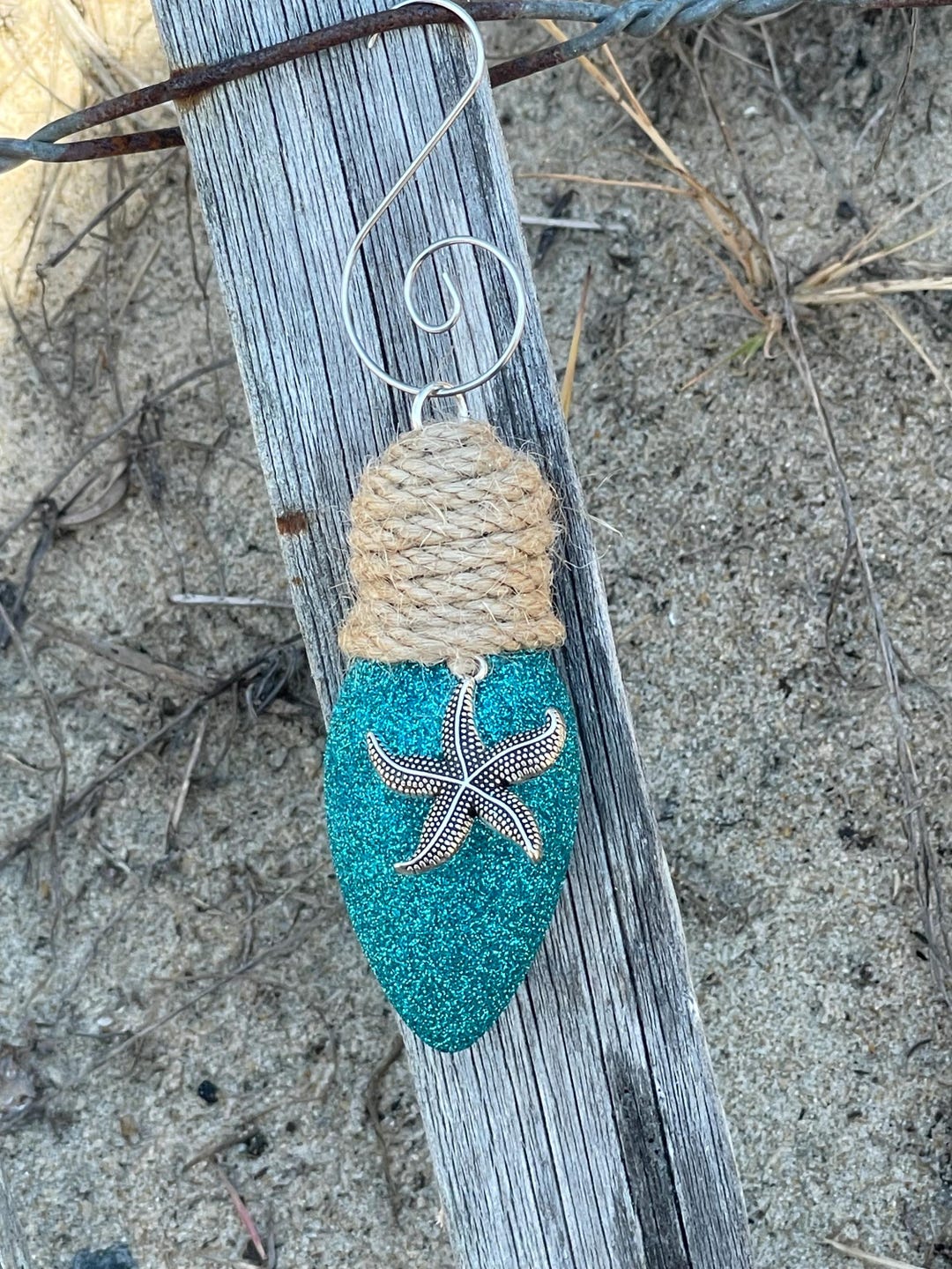 Beach Christmas Ornament: Sparkle Bulb With Starfish Charm - Etsy