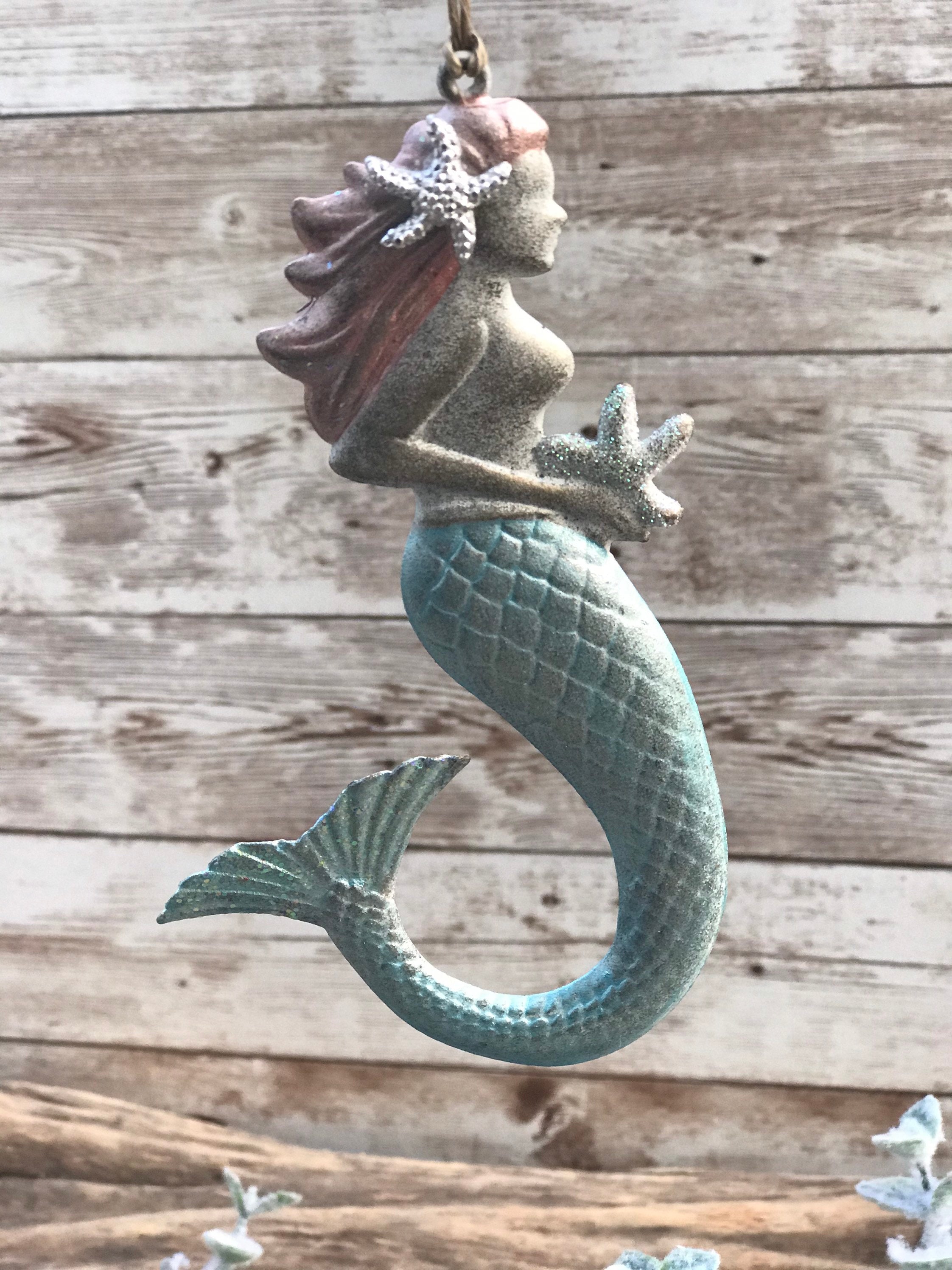 Mermaid ornament enchanting fantasy beach Christmas mermaid | Etsy