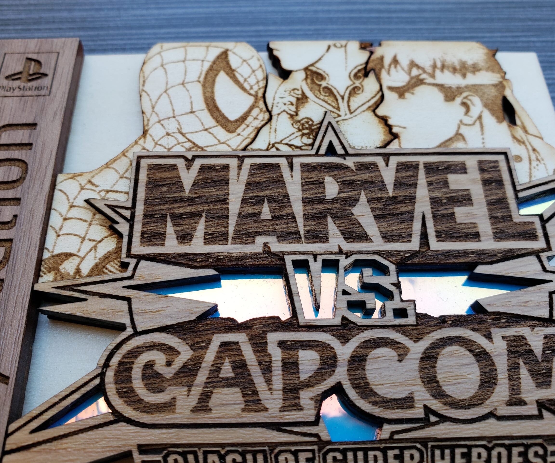 Marvel Vs. Capcom Playstation Wooden Game Cartridge Art - Etsy