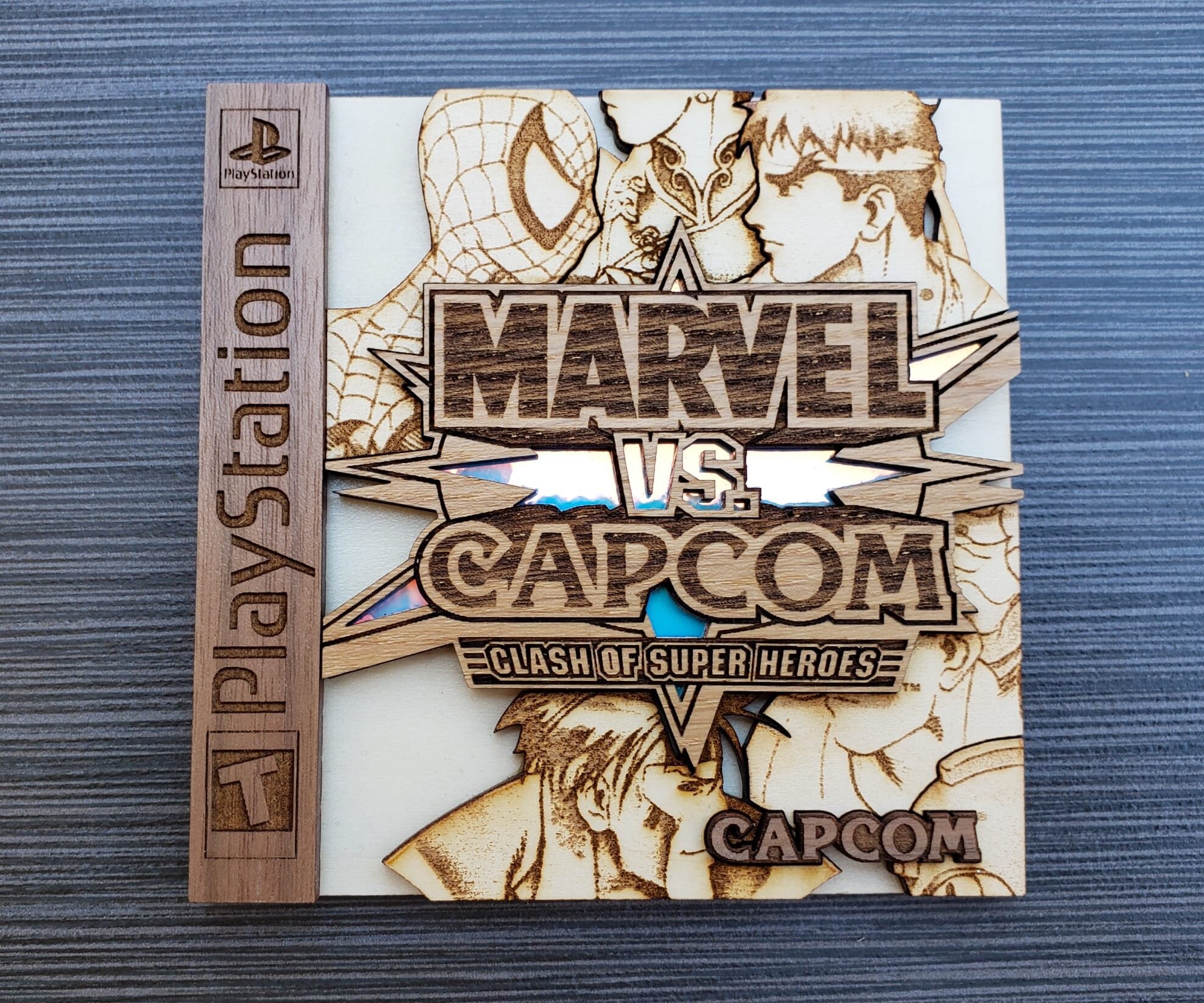 Marvel Vs. Capcom Playstation Wooden Game Cartridge Art - Etsy