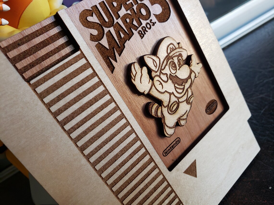 Super Mario Bros 3 Wooden Wood Nintendo / NES Cartridge - Etsy