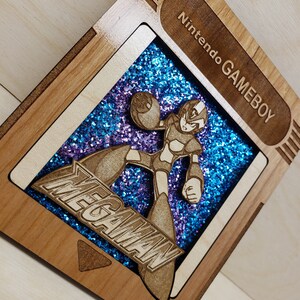 4.25 Inch Megaman Wood Holographic Gameboy Cartridge (doesn't Function ...