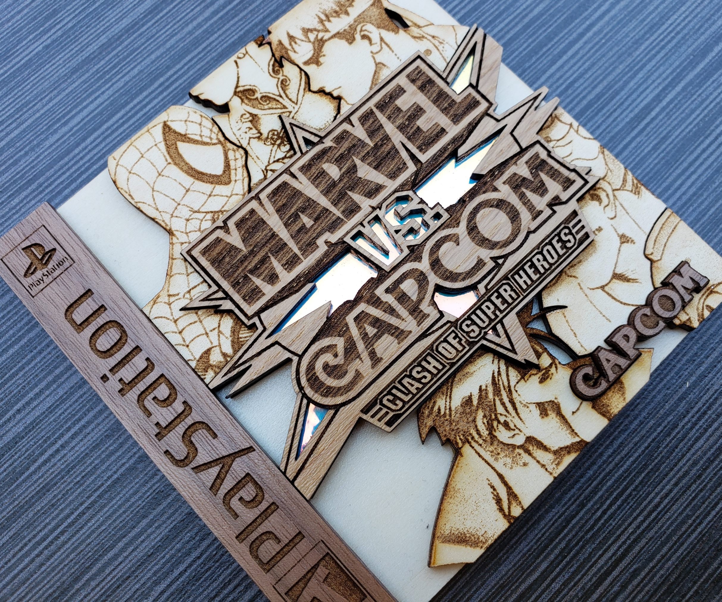 Marvel Vs. Capcom Playstation Wooden Game Cartridge Art - Etsy