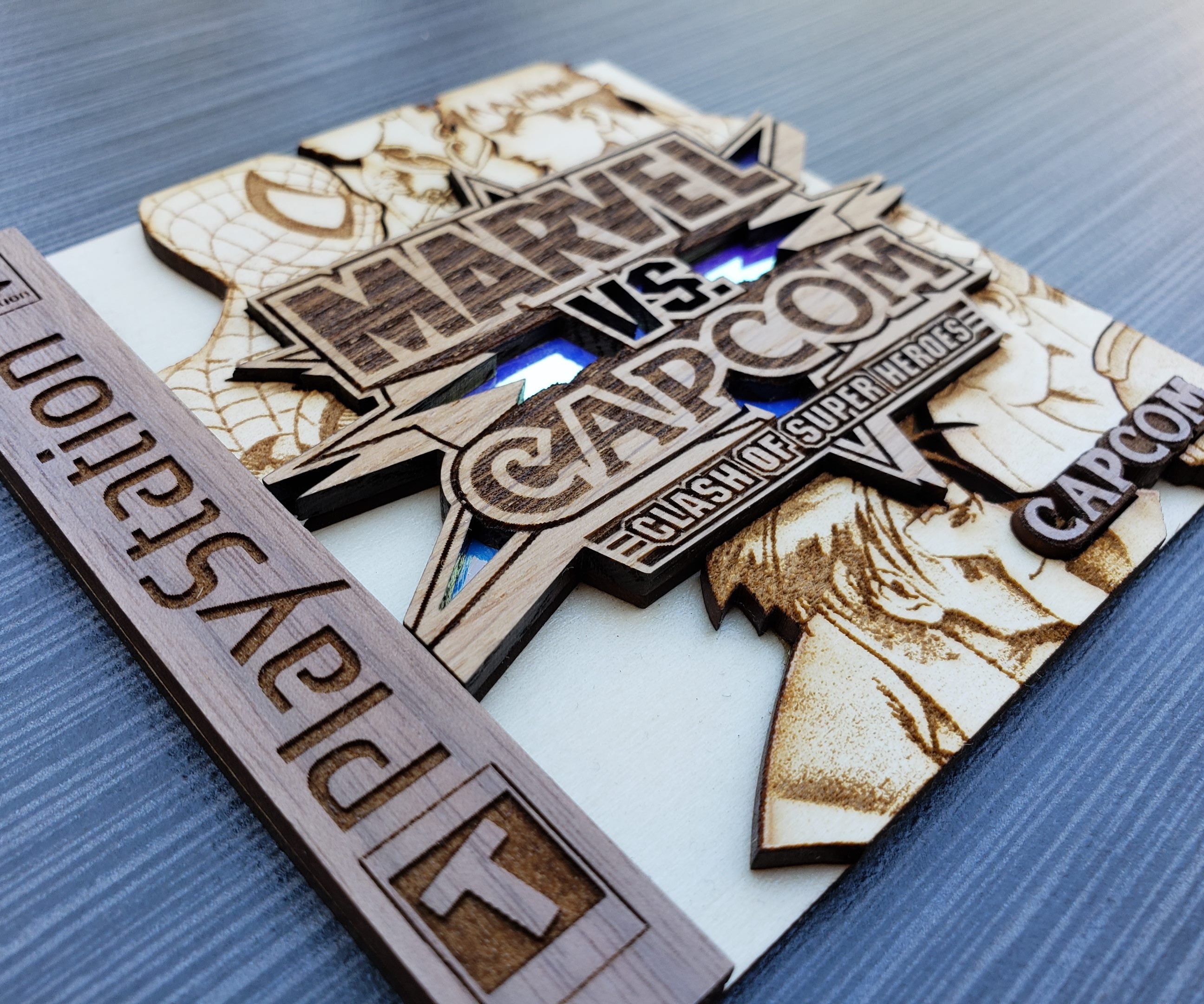 Marvel Vs. Capcom Playstation Wooden Game Cartridge Art - Etsy
