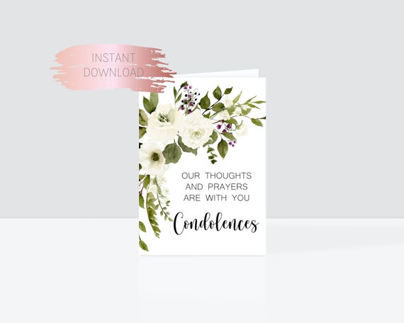 Printable Sympathy Card Digital Condolences Card Our - Etsy