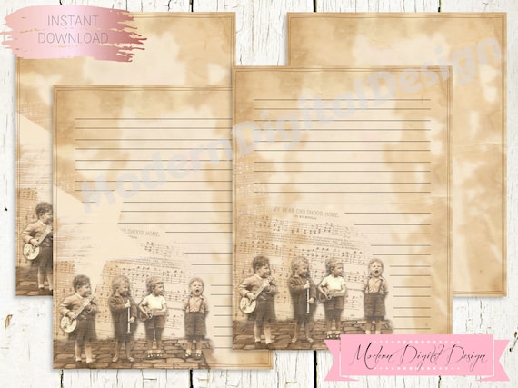 Printable Vintage Stationery Paper Digital Writing Paper - Etsy
