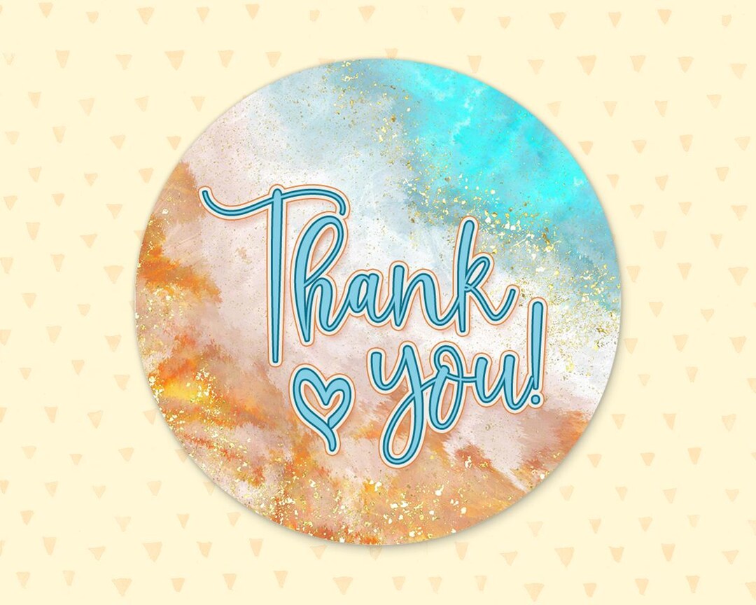 Ocean Thank You Sticker Sheet, Shipping Supplies, Small Business ...