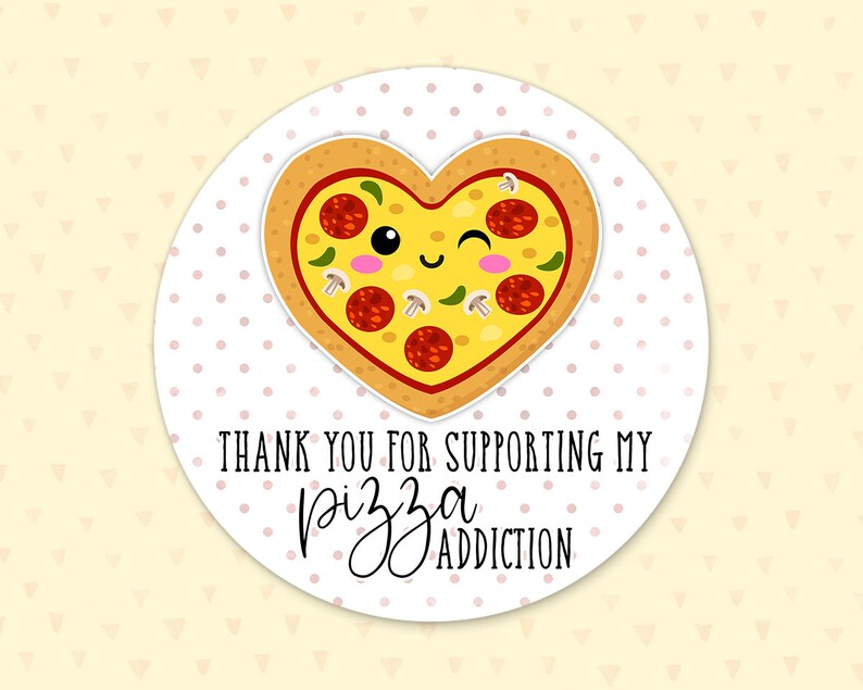 Pizza Thank You Sticker Sheet Thank You for Supporting My - Etsy
