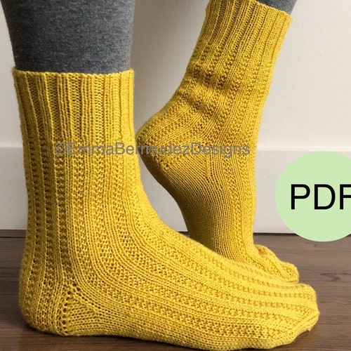 PDF Knitting Pattern Broken Rib Sock Cuff Down Digital - Etsy