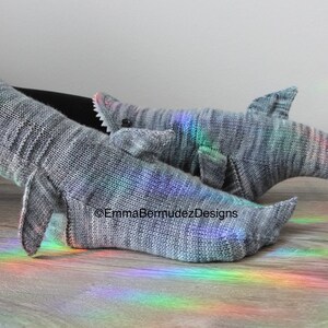 PDF | KNITTING PATTERN | Shark Bait | Shark Socks Funky Knitting ...