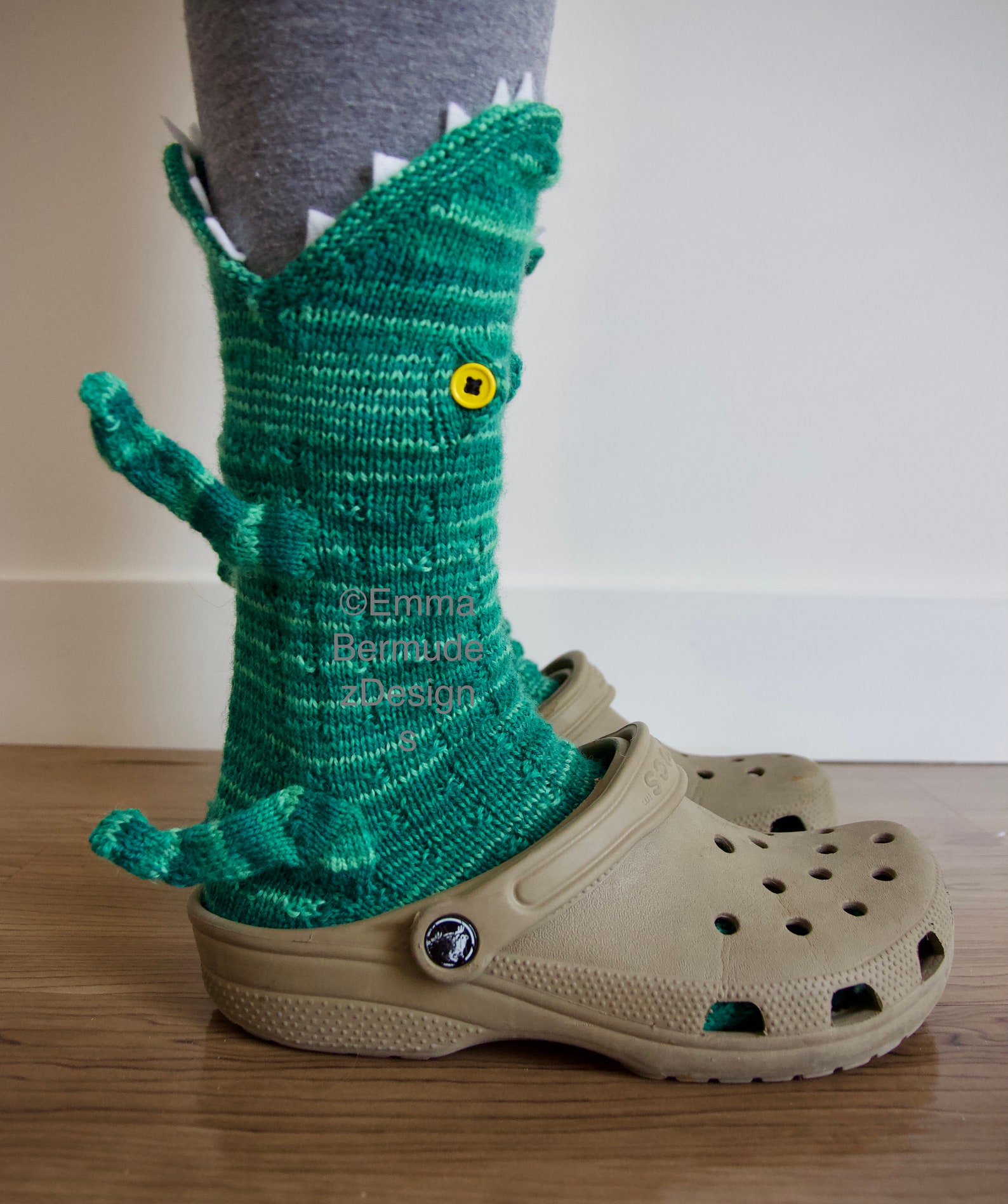 PDF KNITTING PATTERN Crikey Crocodile Socks Funky - Etsy