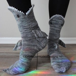 PDF | KNITTING PATTERN | Shark Bait | Shark Socks Funky Knitting ...