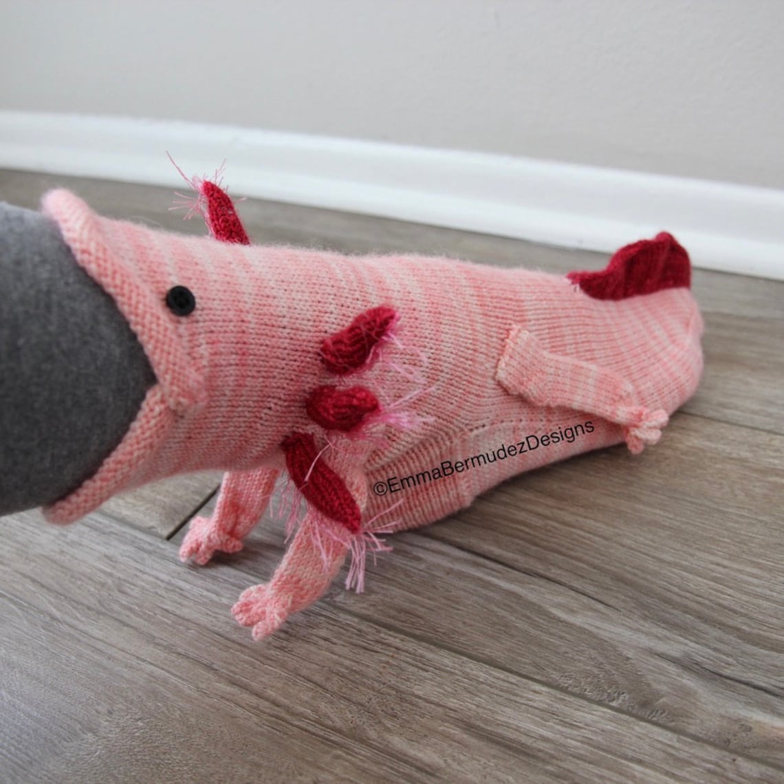 Axolotl Socks Knitting Pattern | Funky Soxolotl Design (PDF Pattern ...