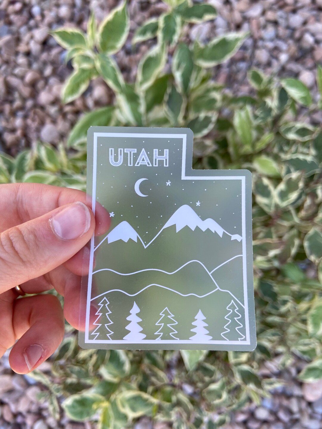 Clear Utah Mountain State Outline Vinyl Sticker, Decal, Laptop Sticker ...