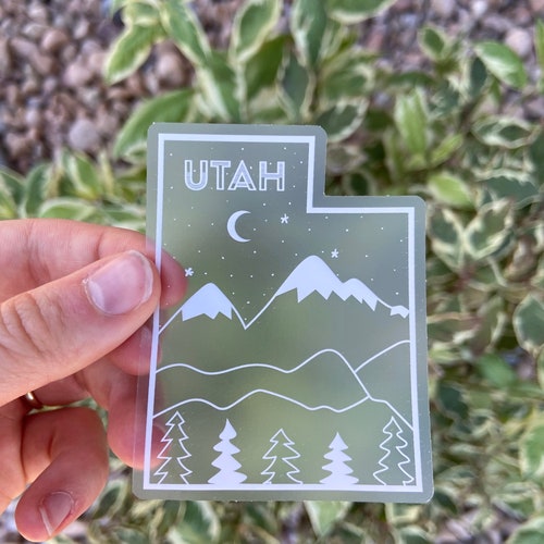 Clear Utah Mountain State Outline Vinyl Sticker Decal Laptop - Etsy