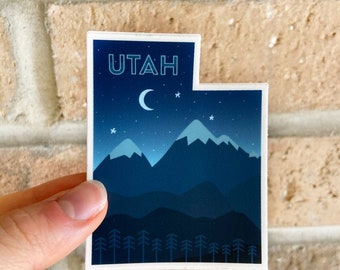 Clear Utah Mountain State Outline Vinyl Sticker Decal Laptop | Etsy