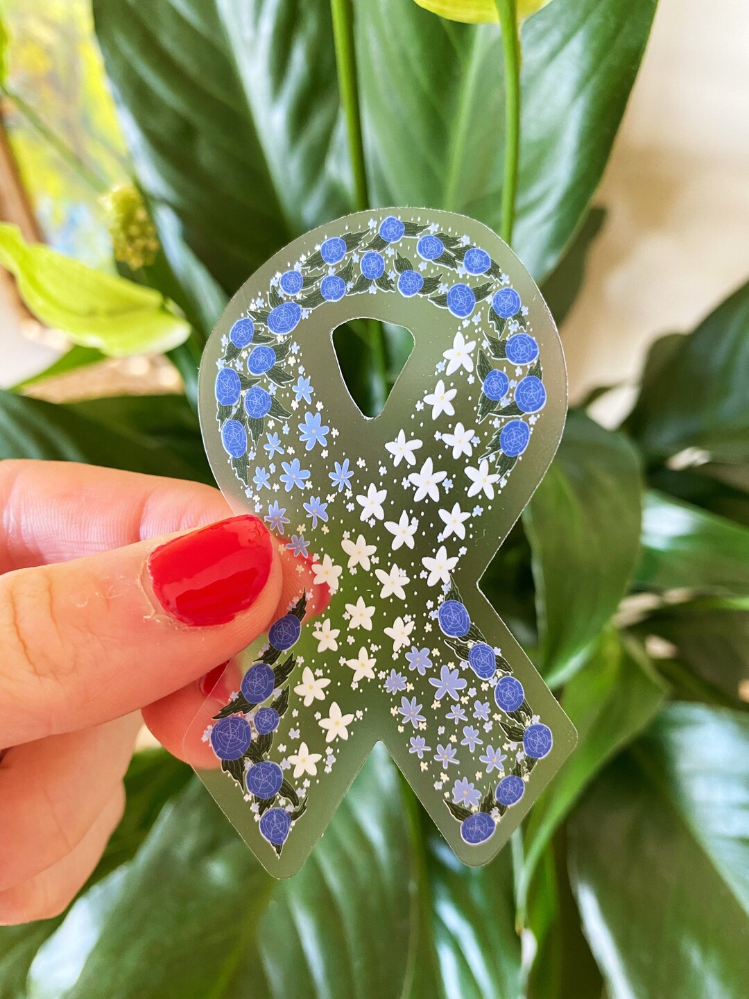 Type 1 Diabetes Awareness Ribbon, Clear Vinyl Sticker, Diabetes ...