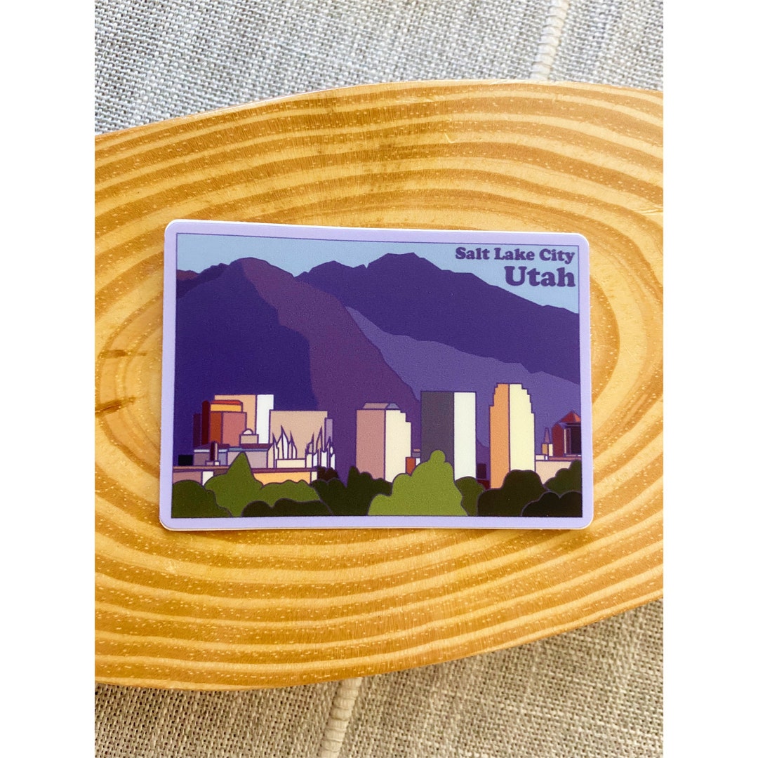 Salt Lake City Utah Vinyl Sticker, Decal, Laptop Sticker, Water Bottle ...