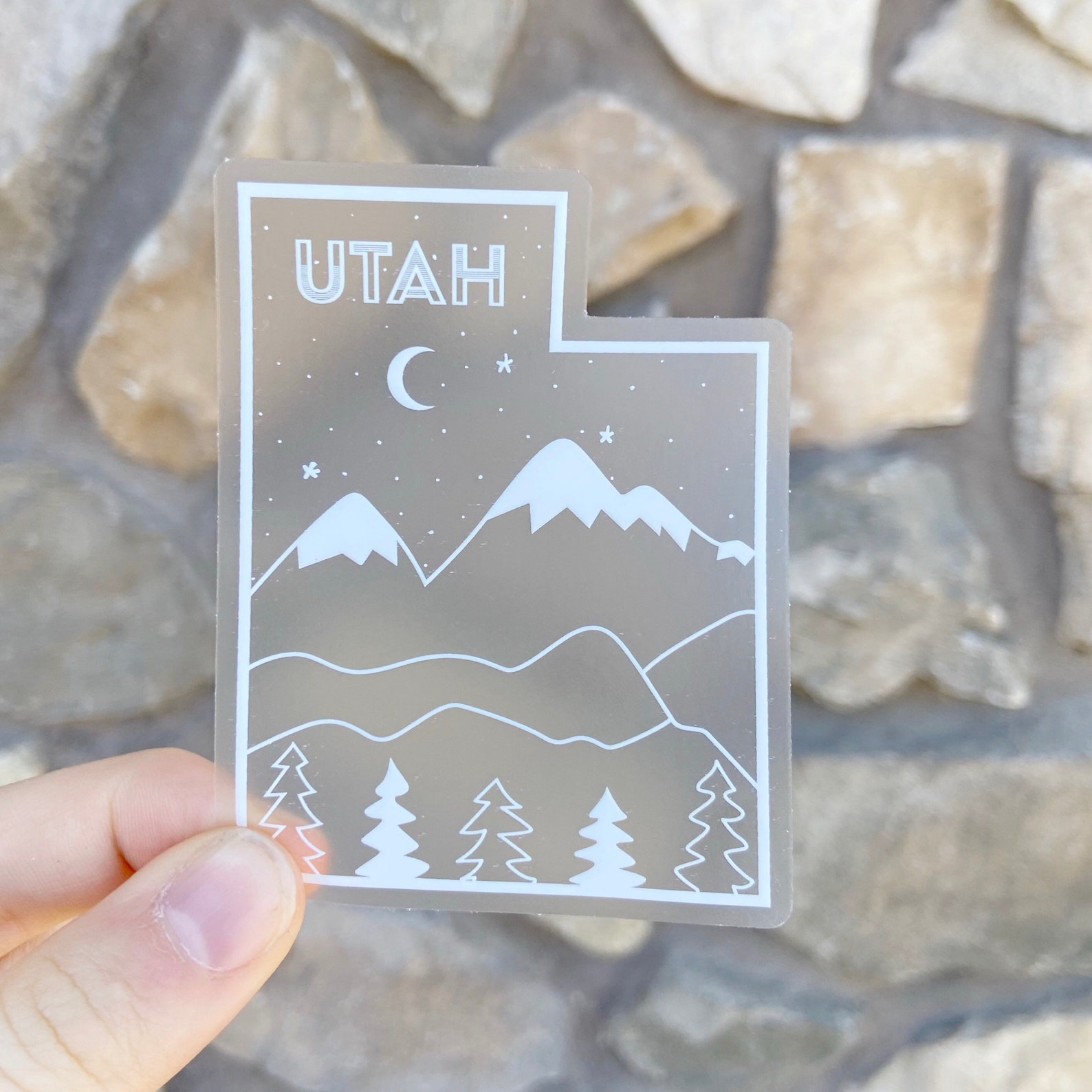 Clear Utah Mountain State Outline Vinyl Sticker Decal Laptop - Etsy