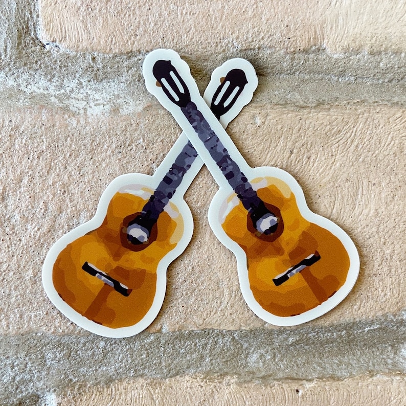 Acoustic Guitar Vinyl Sticker Decal Laptop Sticker Water | Etsy