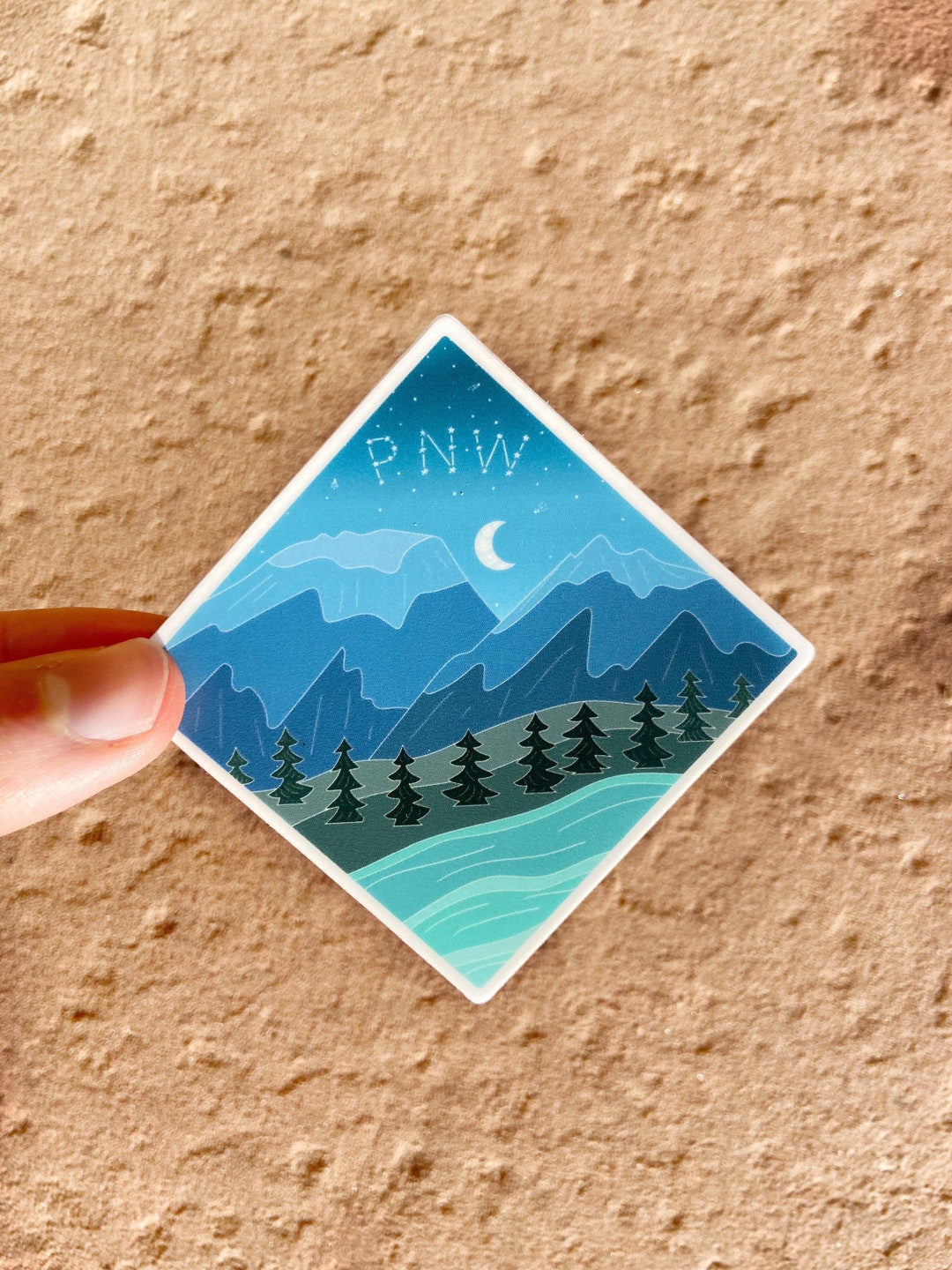 PNW Mountain Vinyl Sticker, Decal, Laptop Sticker, Water Bottle Sticker ...