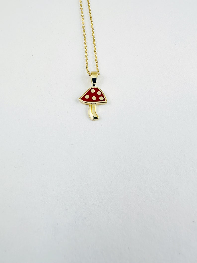 Gold Dipped Mushroom With Spotted Red Cap Chain Necklace/trippy/mushy ...