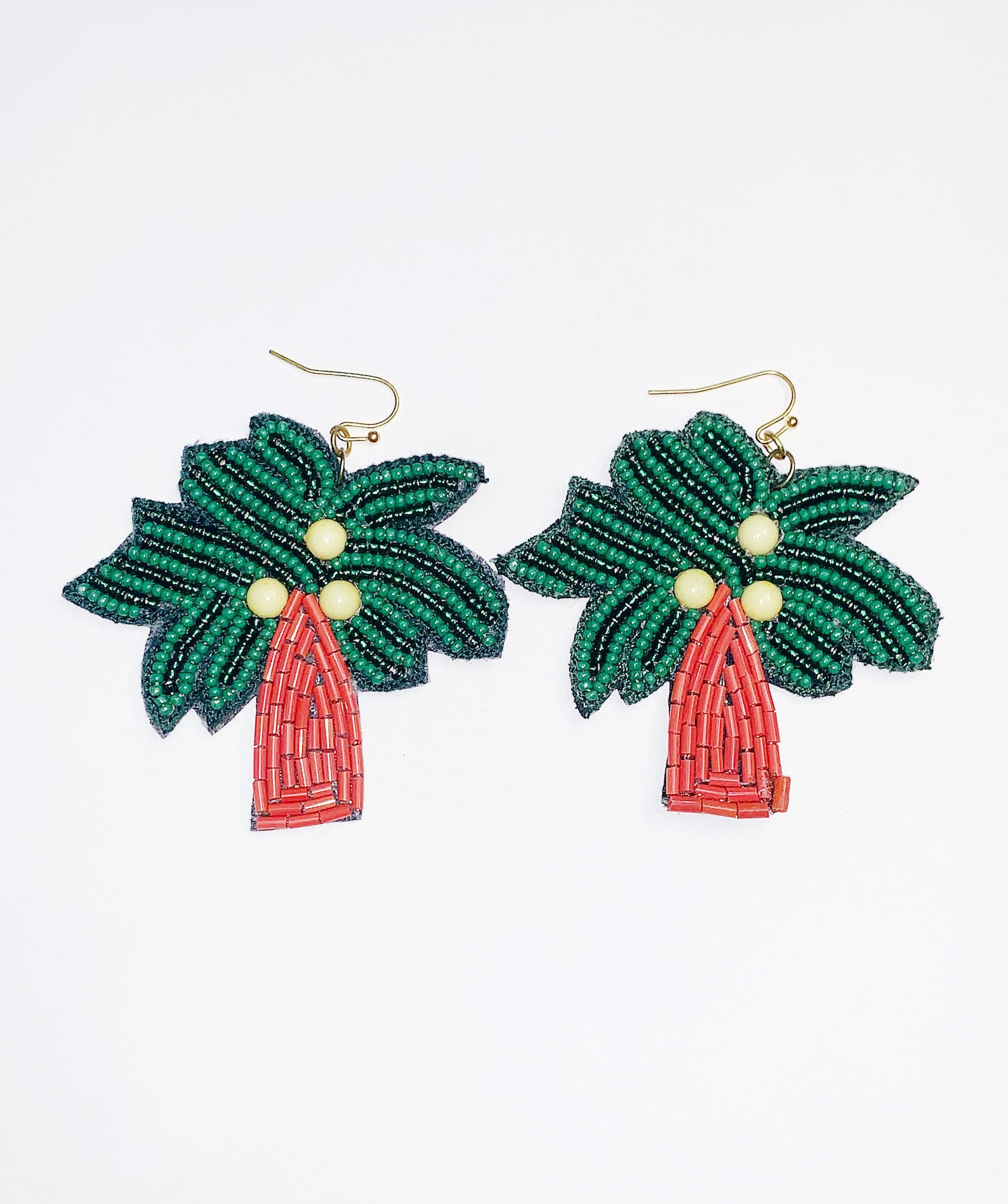 Beaded Palm Tree Tropical Earrings/dangle Earrings/vacation Earrings ...