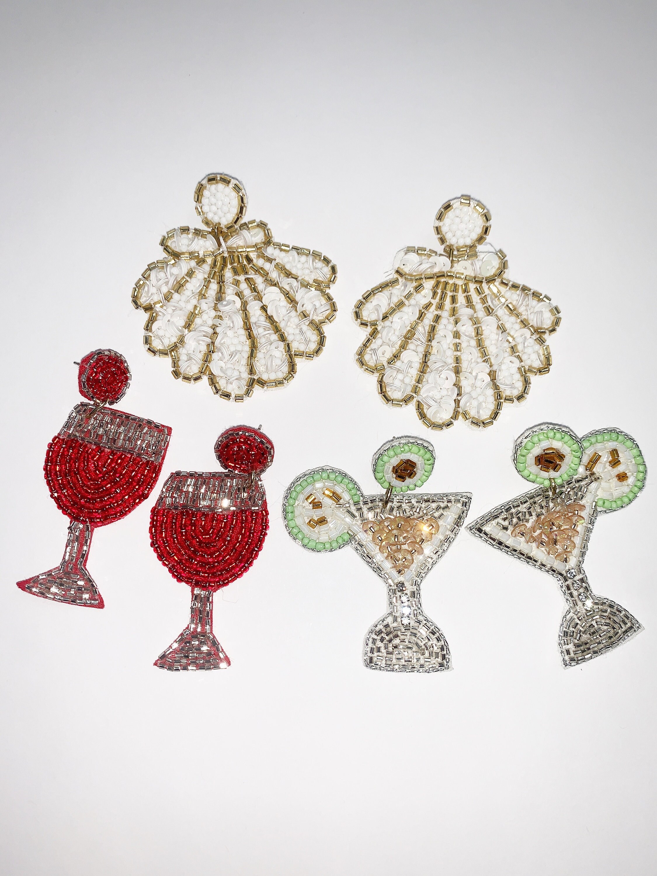 Beaded Cocktail Earrings/bachelorette Earrings/party Earrings/unique ...