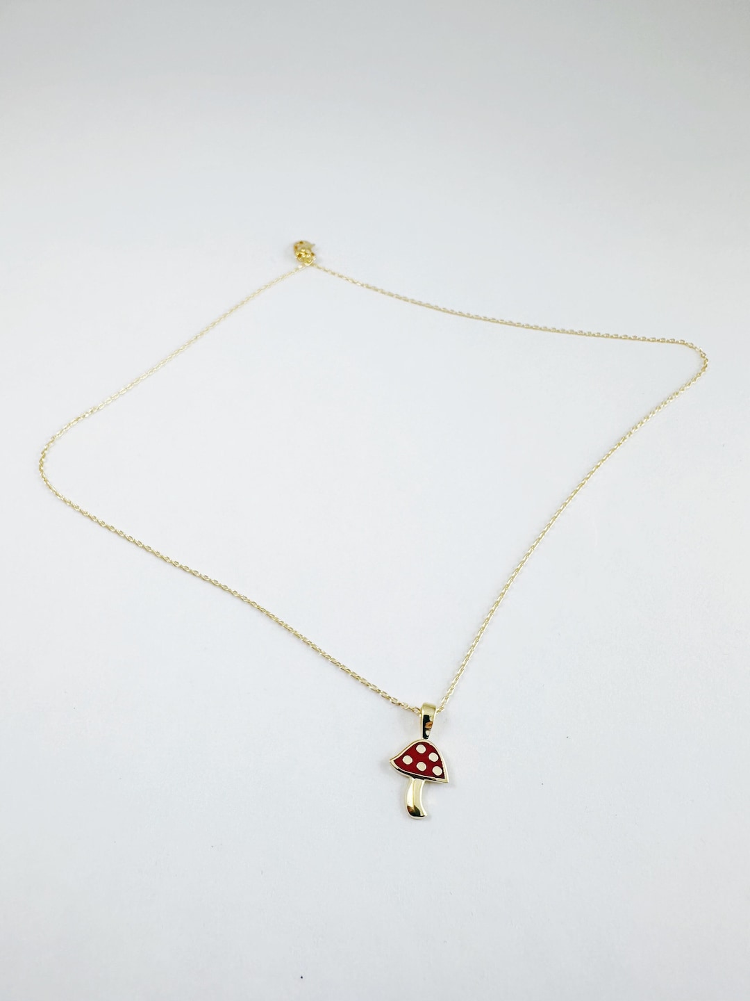 Gold Dipped Mushroom With Spotted Red Cap Chain Necklace/trippy/mushy ...